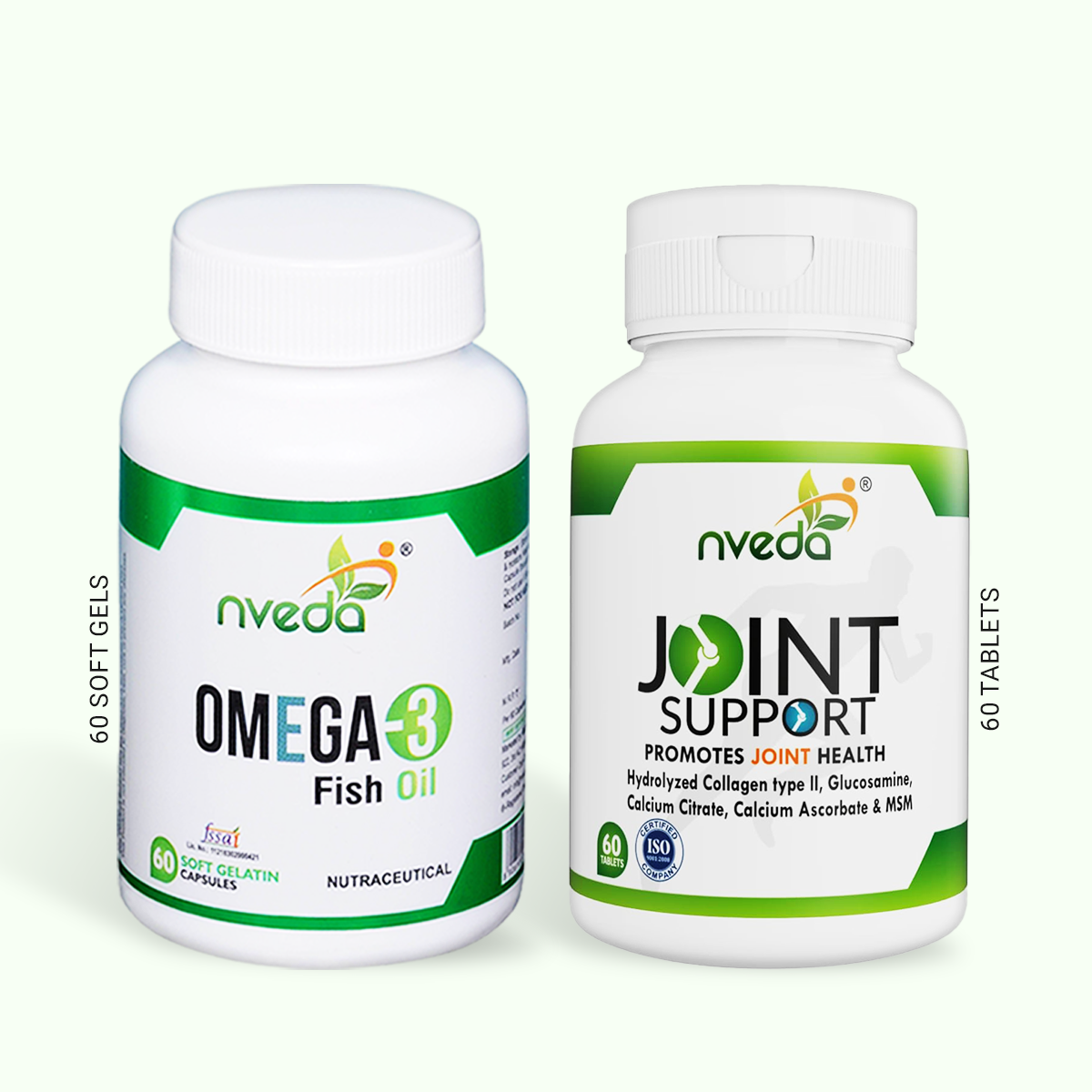 Nveda Omega 3 Fish Oil and Joint Support Combo for Joints Health