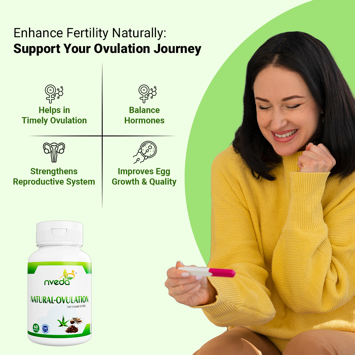 Nveda Natural Ovulation - 60 Capsules