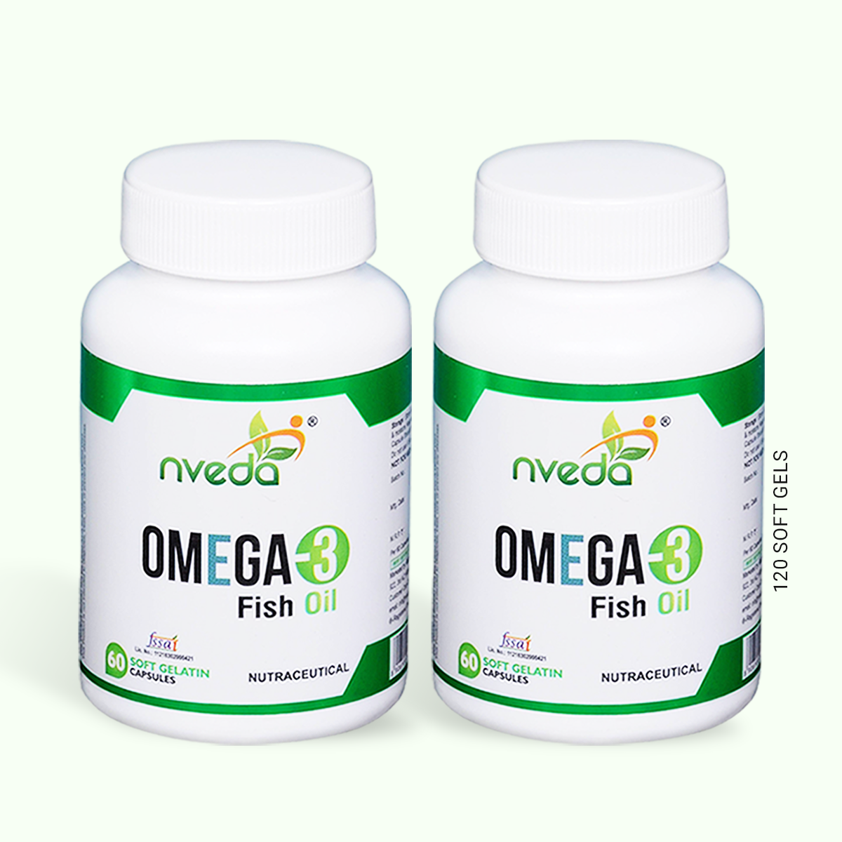 Nveda Omega-3 Fish Oil Pack of 2 - 120 Soft Gels